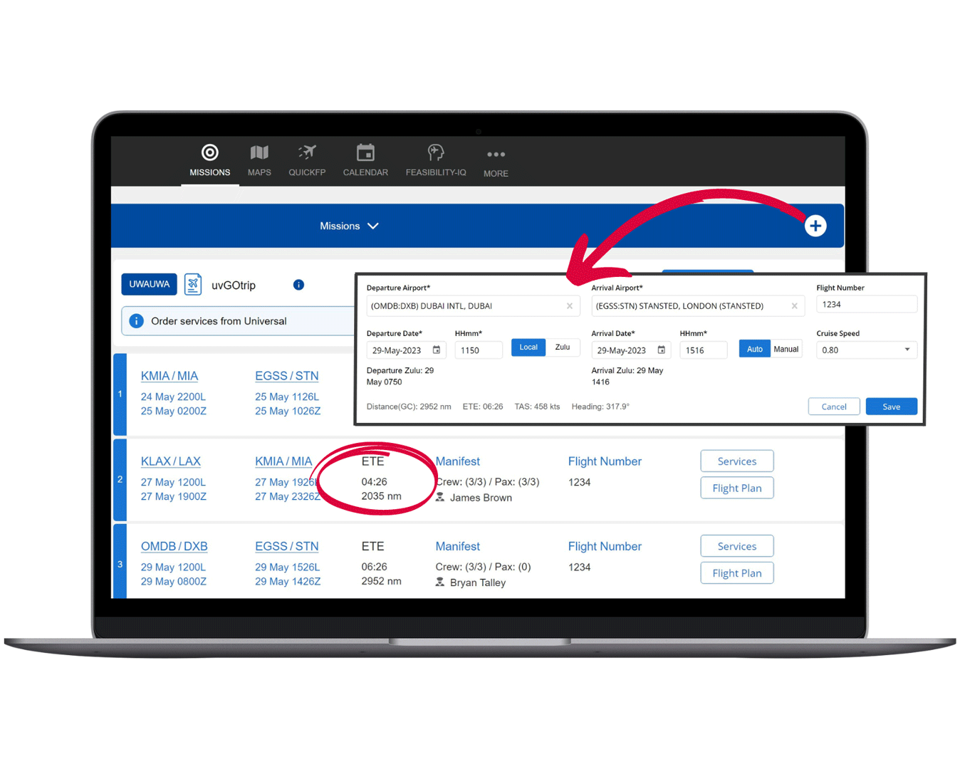 Mission Management in uvGO | Trip Support Software