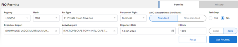 Overflight & Landing Permit Requirements in Feasibility-IQ