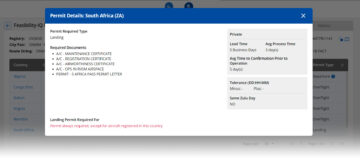 Overflight & Landing Permit Requirements in Feasibility-IQ